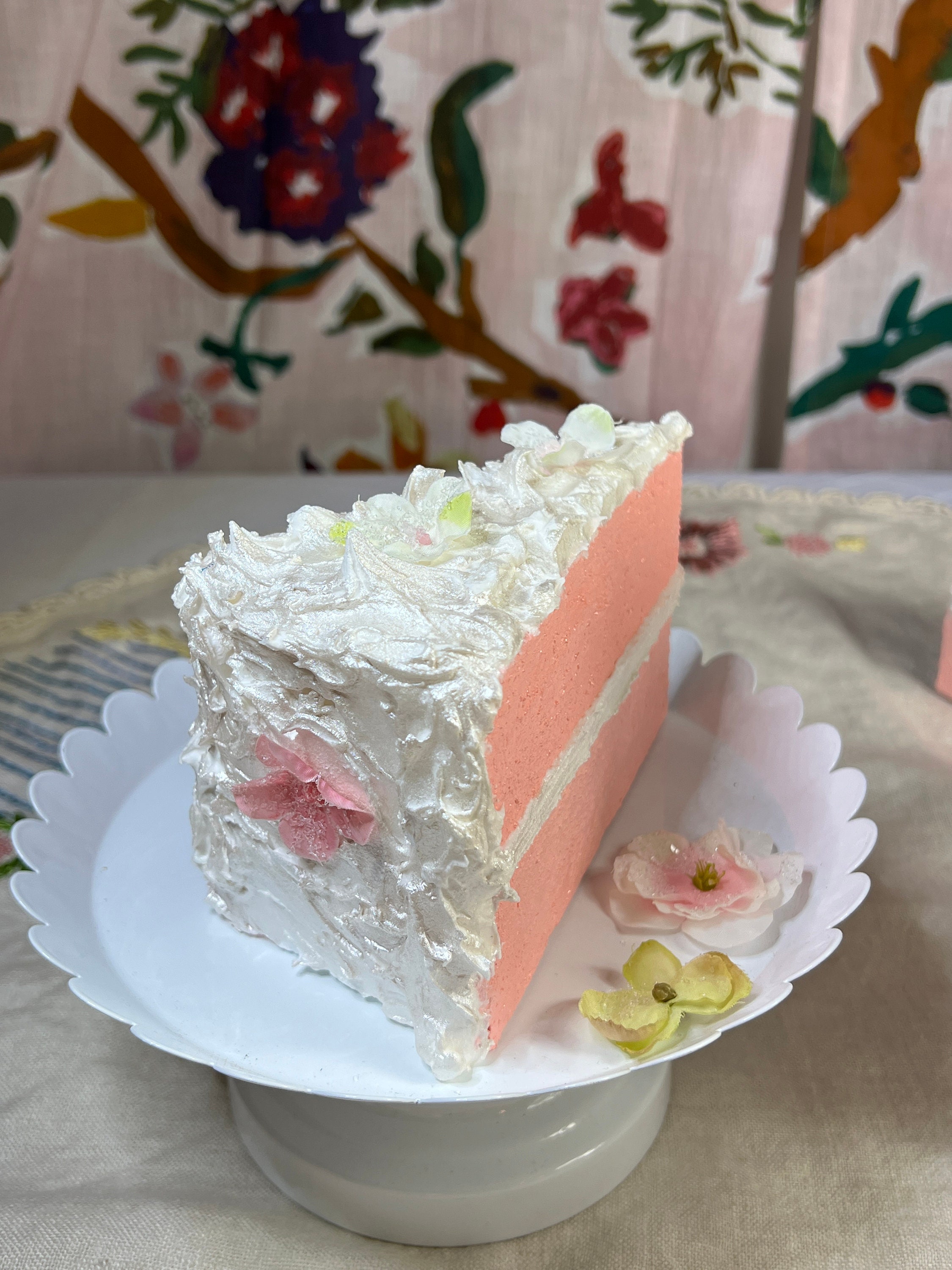 Vintage Pink Iced Cake Slice - Etsy