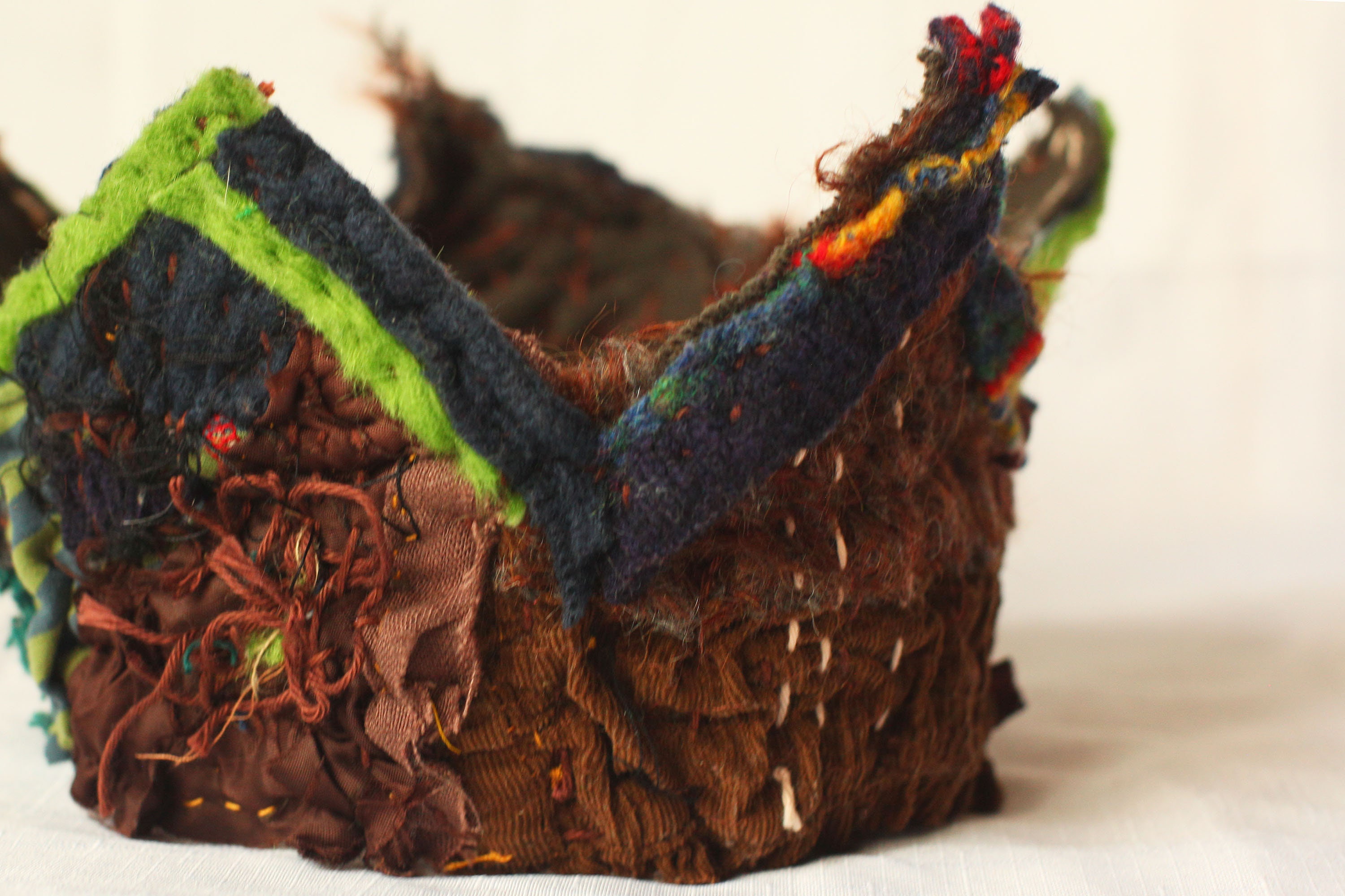 Handmade Wool Crown Hat - Recycled Fabric, Boro Embroidery - Etsy