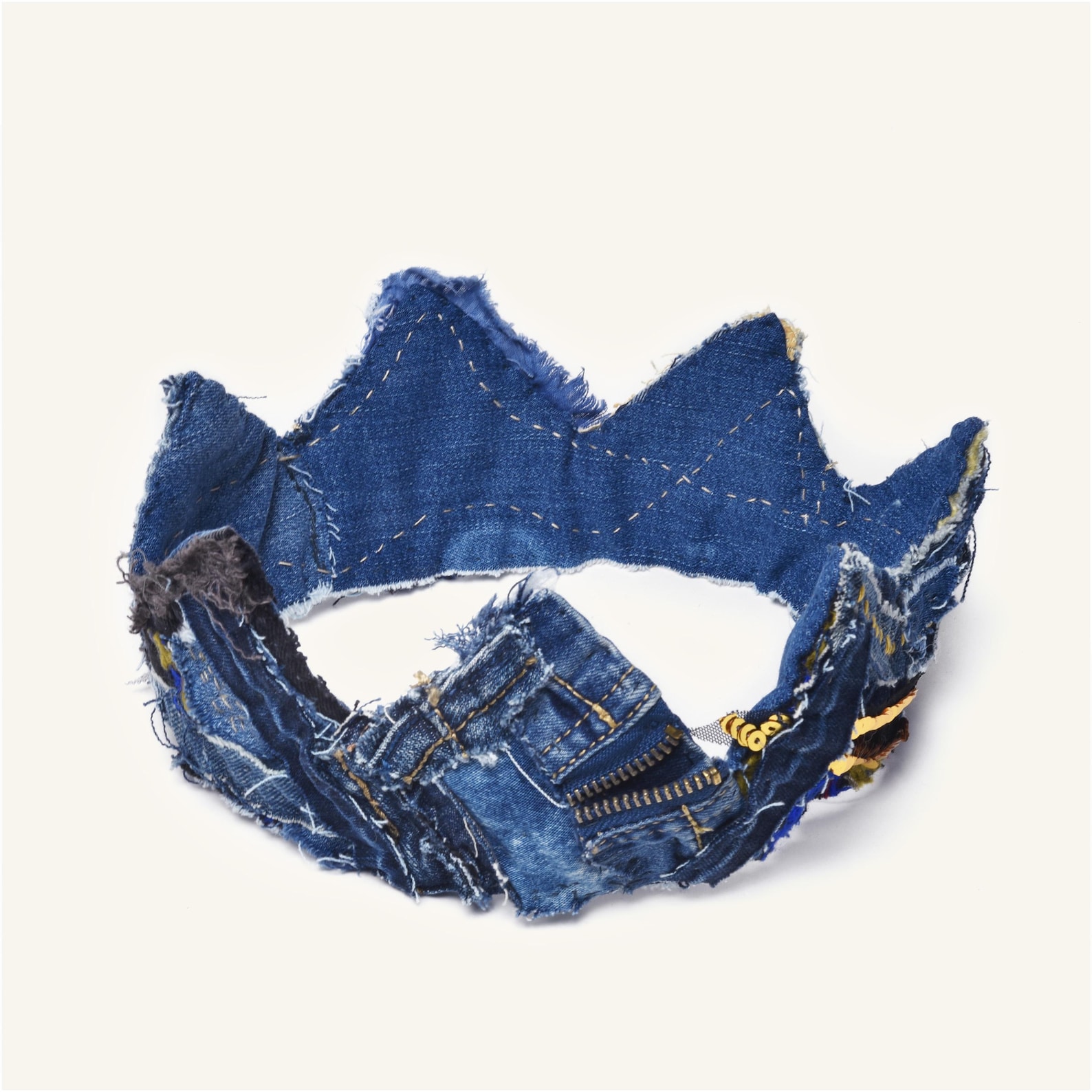 Textile Crown Denim Universal Headwear Accessory. Handmade Gifts From ...