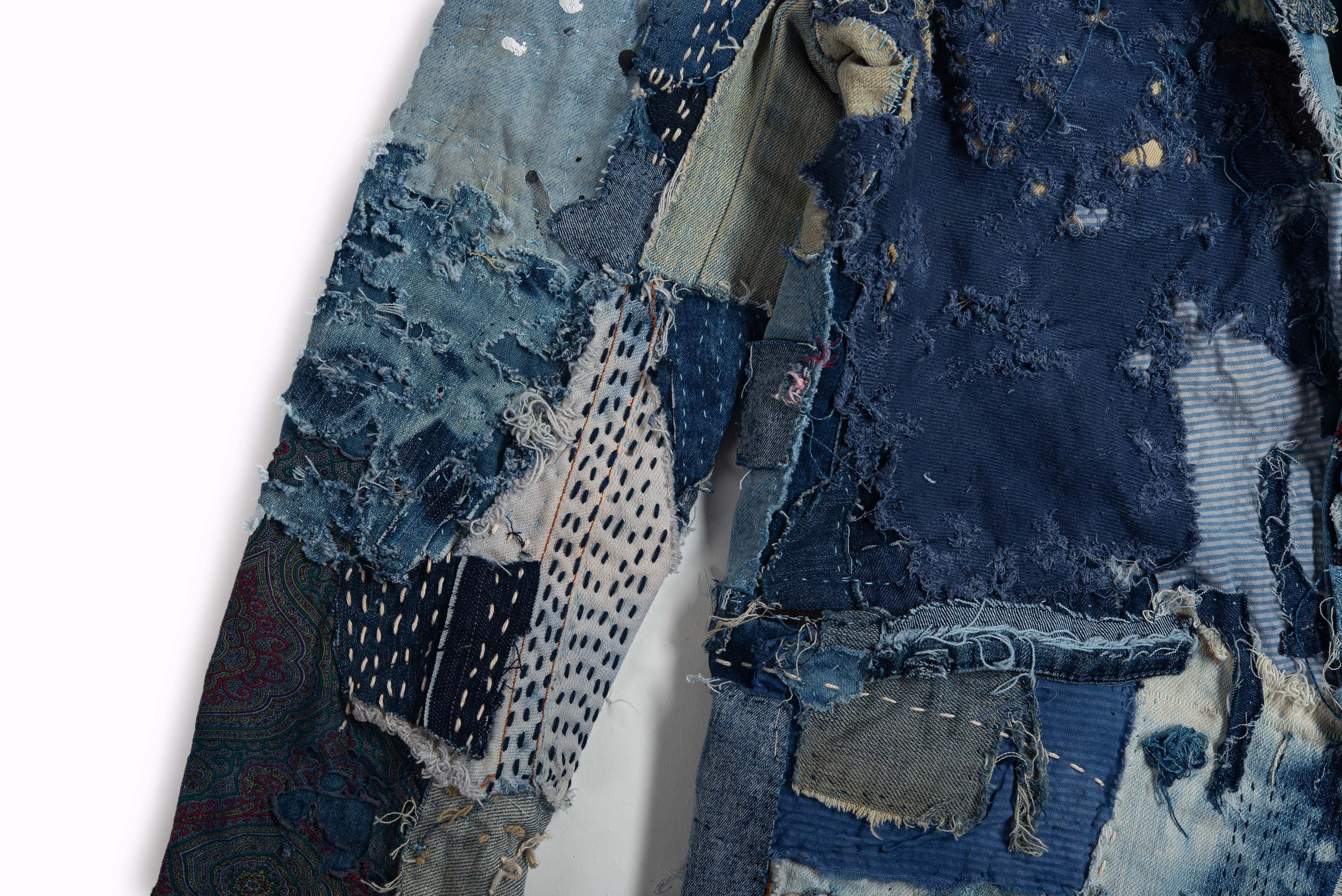 Japanese Boro Jacket Denim Indigo Blazer Boro Denim Man Jacket Size M - Etsy