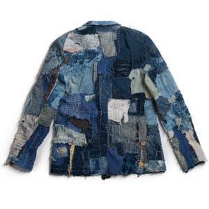 Japanese Boro Jacket Denim Indigo Blazer Boro Denim Man Jacket Size M - Etsy