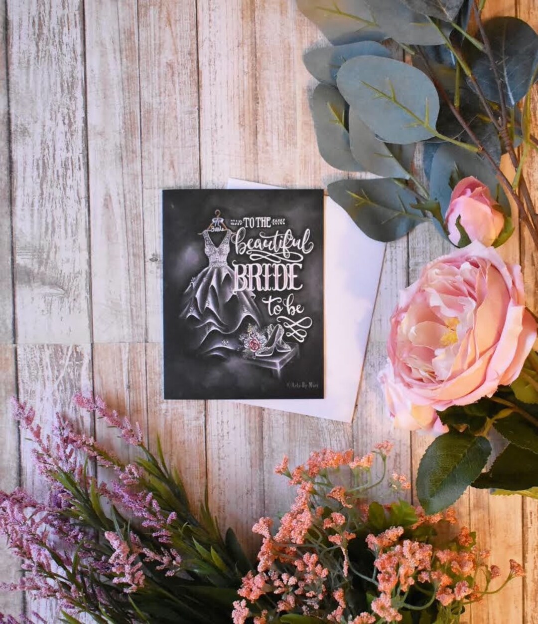 Bridal Shower, Beautiful Bride to Be - Hand Drawn Notecard - Etsy