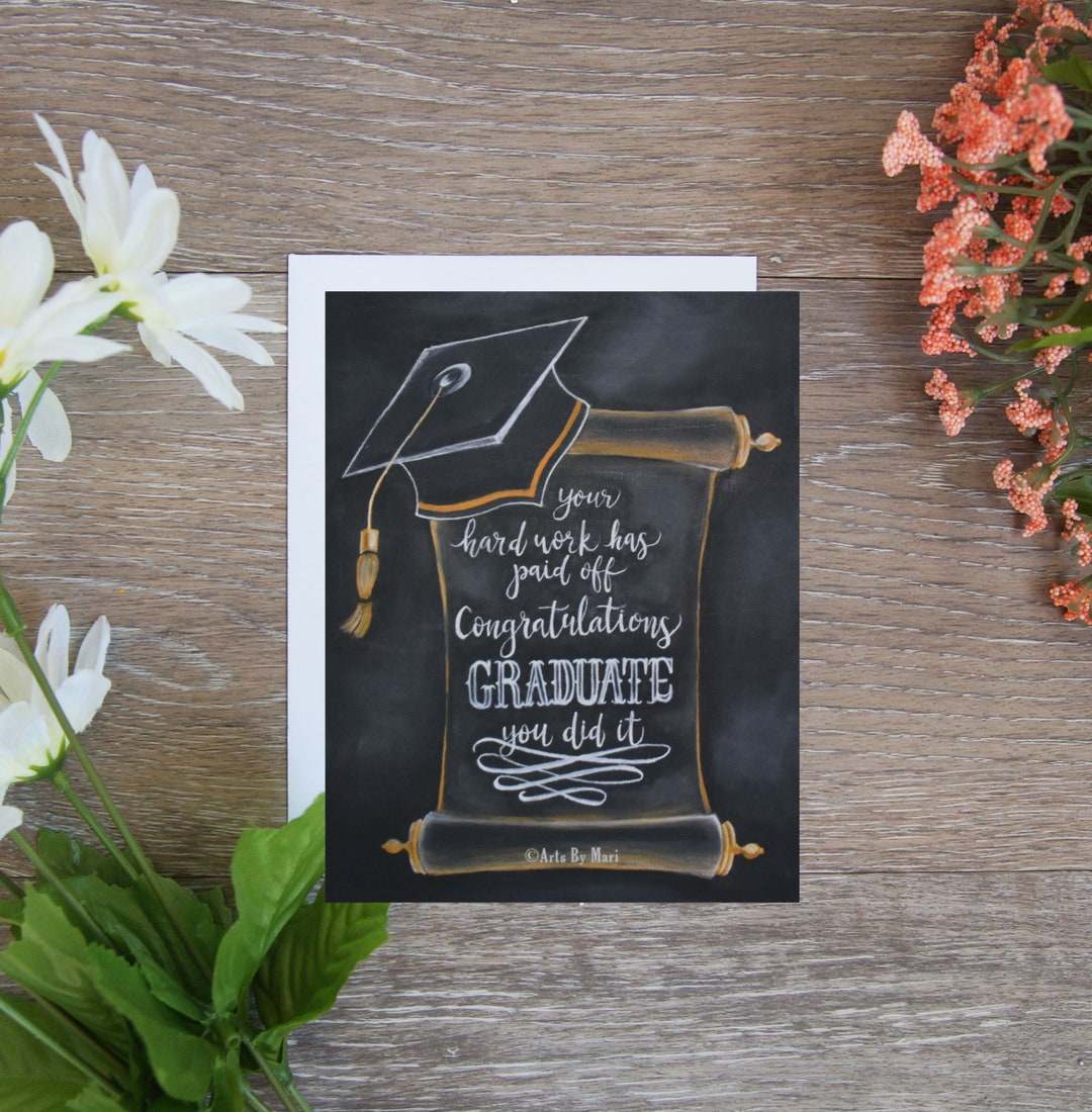 Graduation Card - Hand Drawn Notecard - Etsy