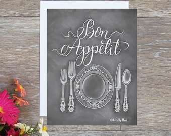Bon Appetit Place Cards Shimmer - Etsy