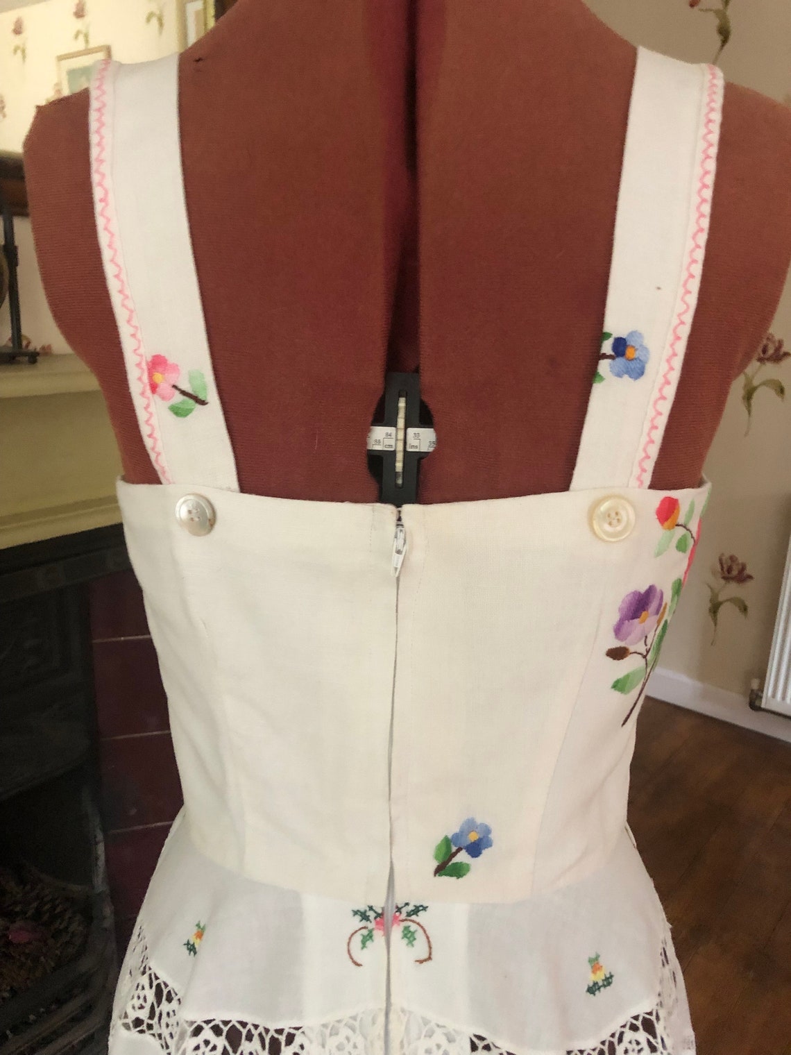 Repurposed Handmade Vintage Tablecloth Dress Size 12 size 10 Available ...