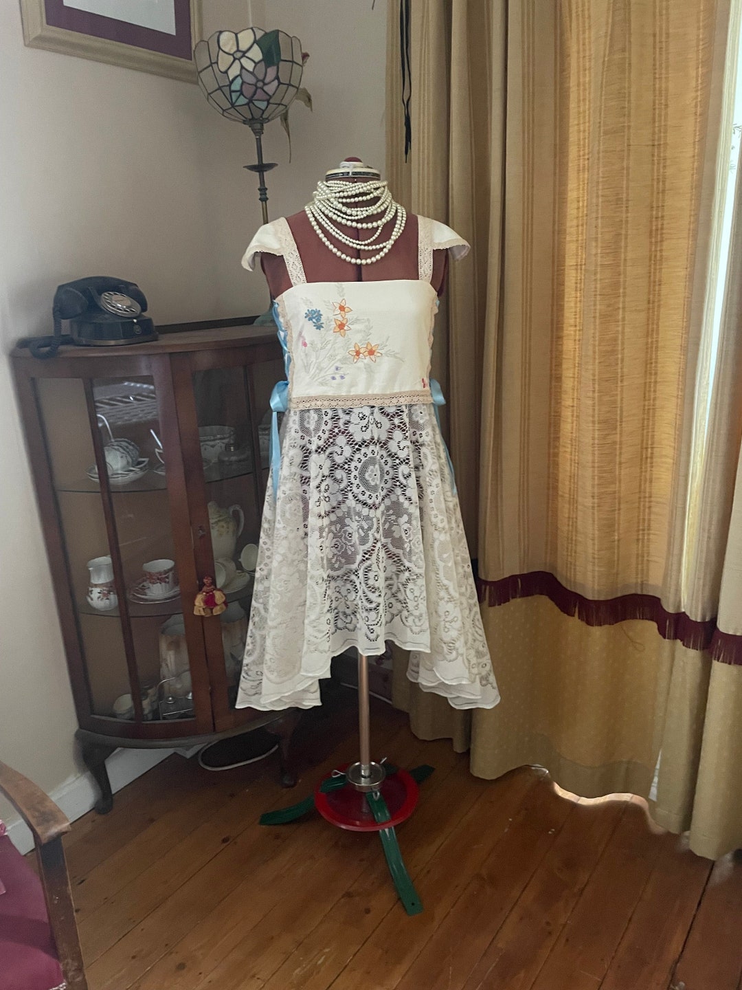 Repurposed Vintage Tablecloth Dress Size 8-12 - Etsy