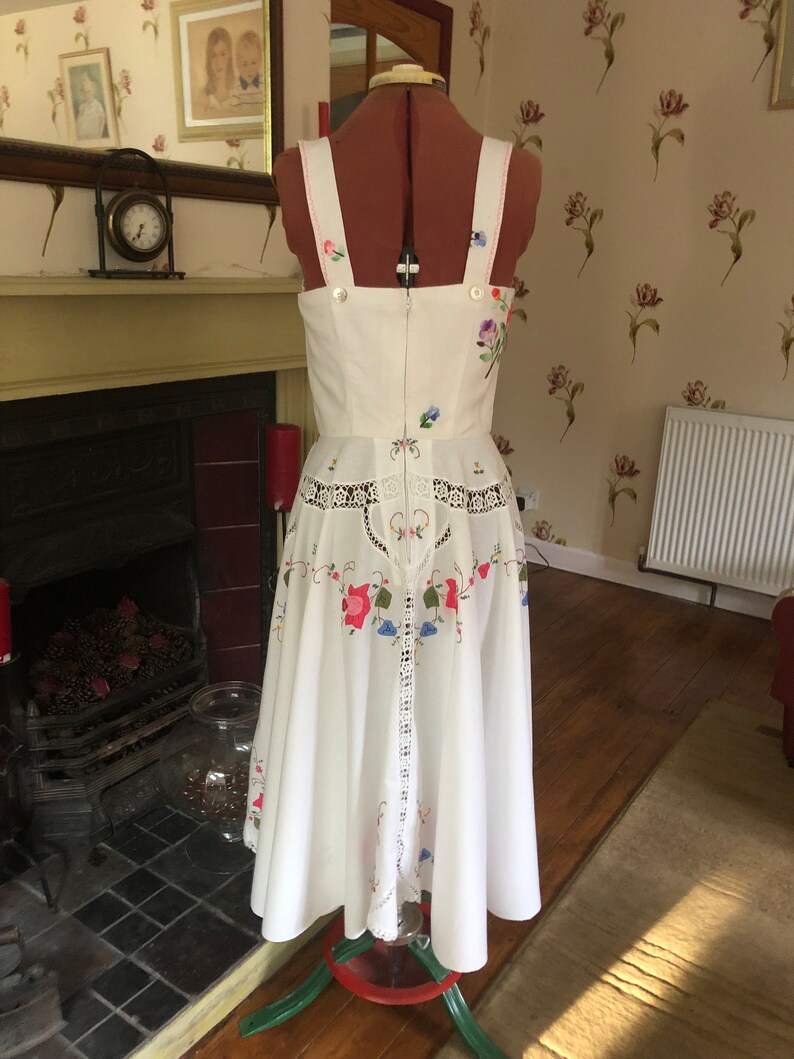 Repurposed Handmade Vintage Tablecloth Dress Size 12 size 10 Available ...