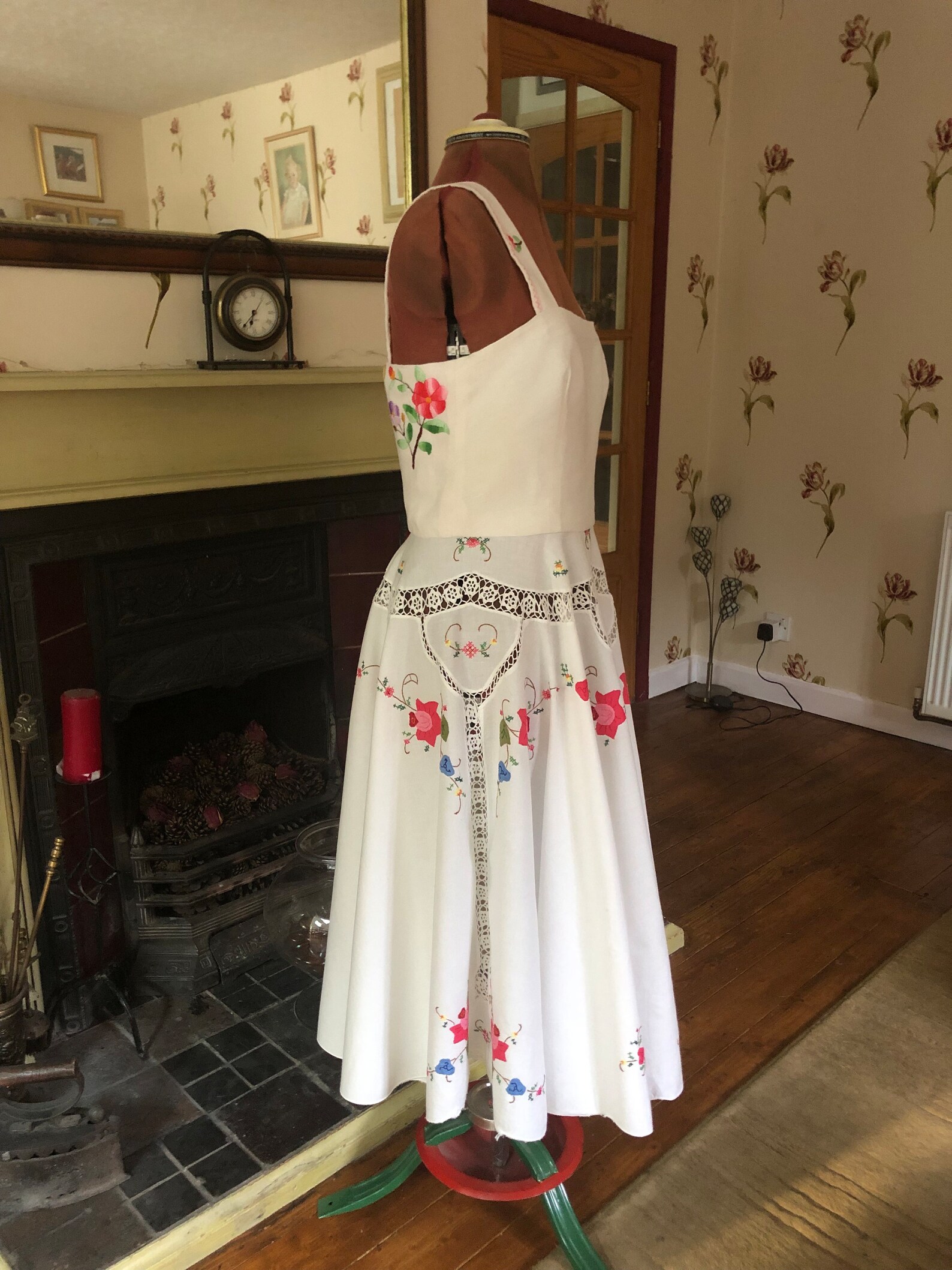 Repurposed Handmade Vintage Tablecloth Dress Size 12 size 10 Available ...