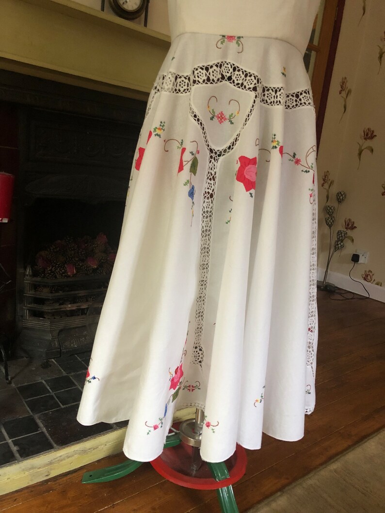 Repurposed Handmade Vintage Tablecloth Dress Size 12 size 10 Available ...
