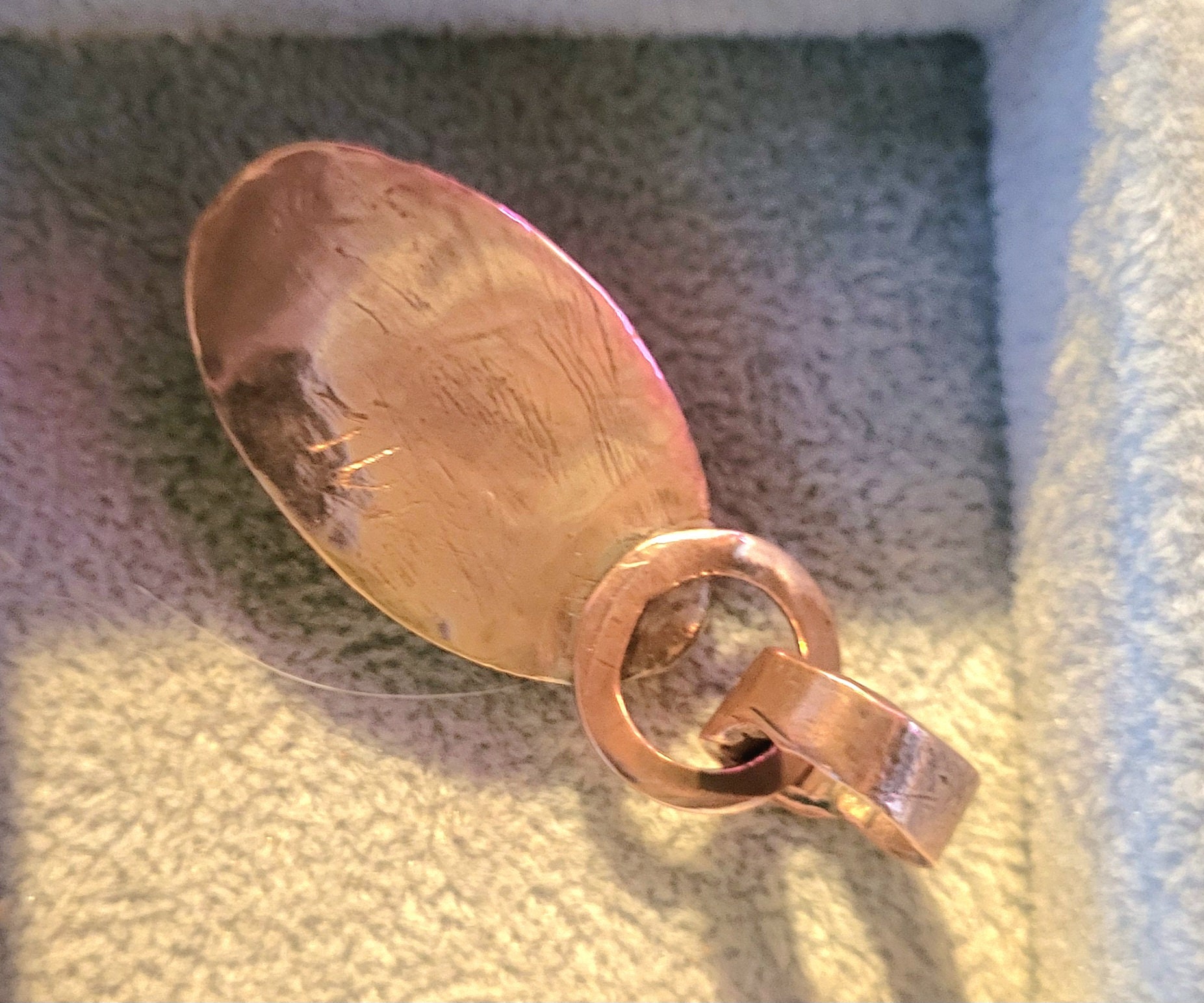 Copper Pendant Hand Fabricated by Margareta. Dichroic Glass Cabochon in ...