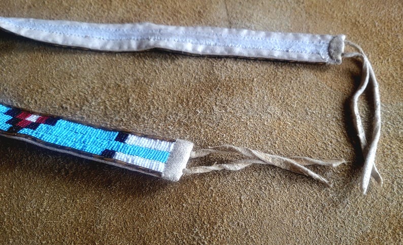 Vintage Hand Made Native American Hat Band. Beaded With Glass Seed ...