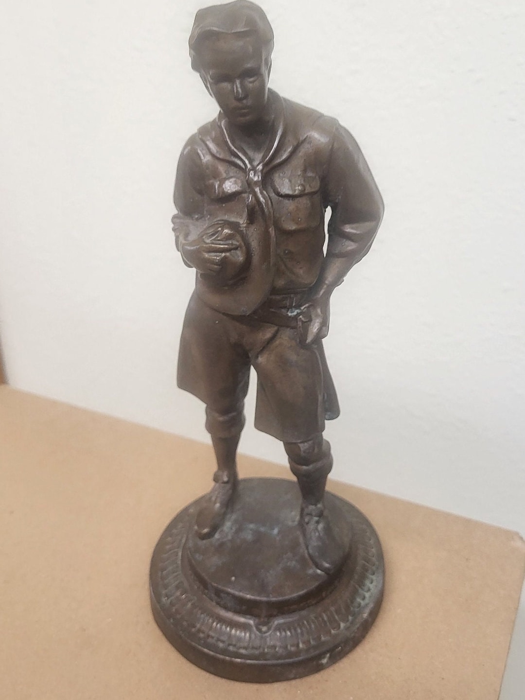 Vintage the Ideal Scout. 8 Inches High Bronze Statue of an American Boy ...