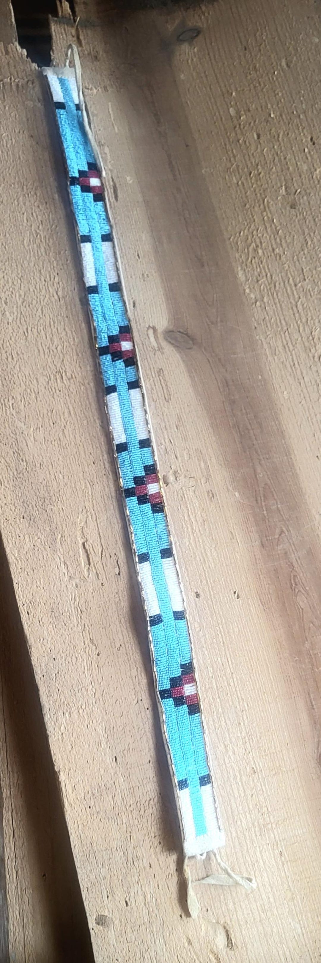 Vintage Hand Made Native American Hat Band. Beaded With Glass Seed ...