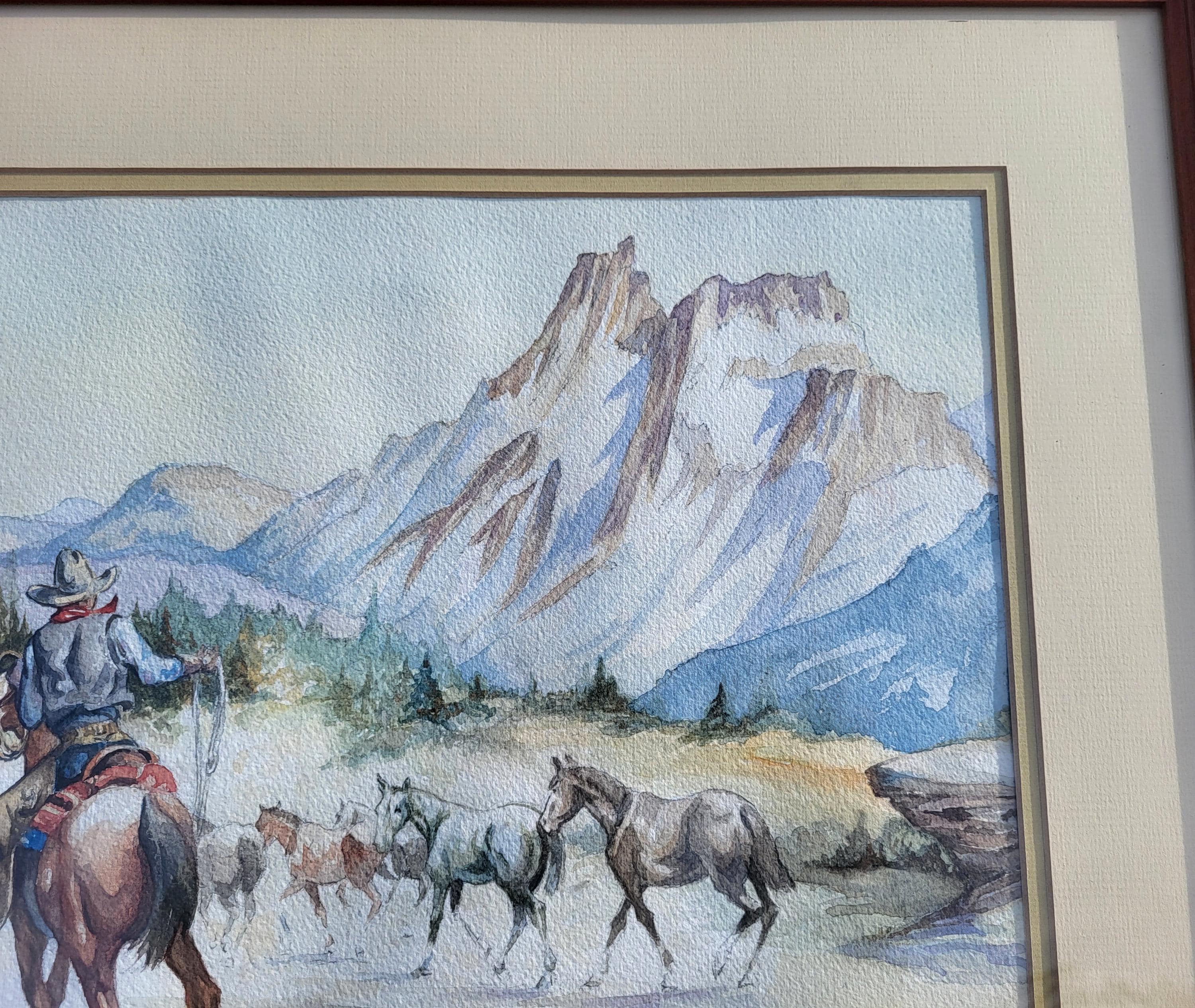 Very Rare Vintage Original Watercolor Painting by Hugh Hockaday. HIGH ...