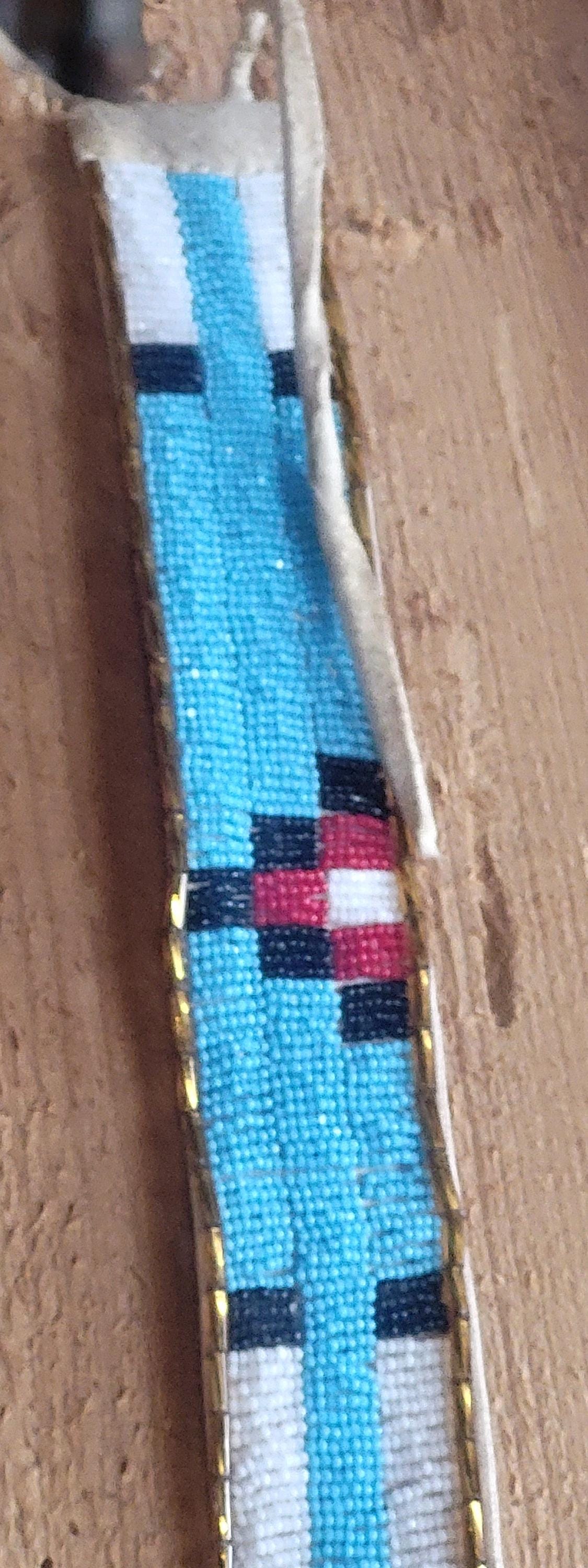 Vintage Hand Made Native American Hat Band. Beaded With Glass Seed ...