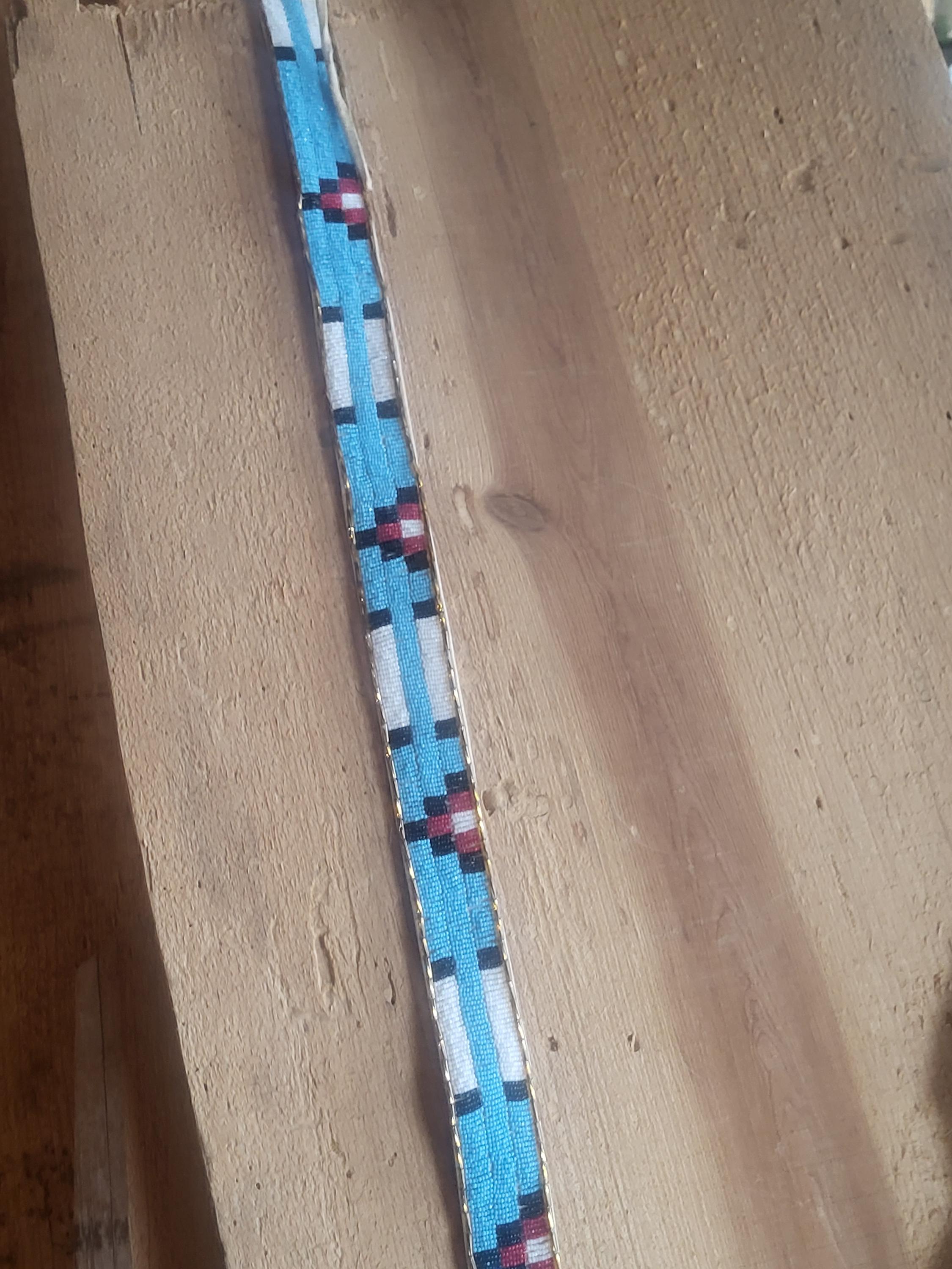 Vintage Hand Made Native American Hat Band. Beaded With Glass Seed ...
