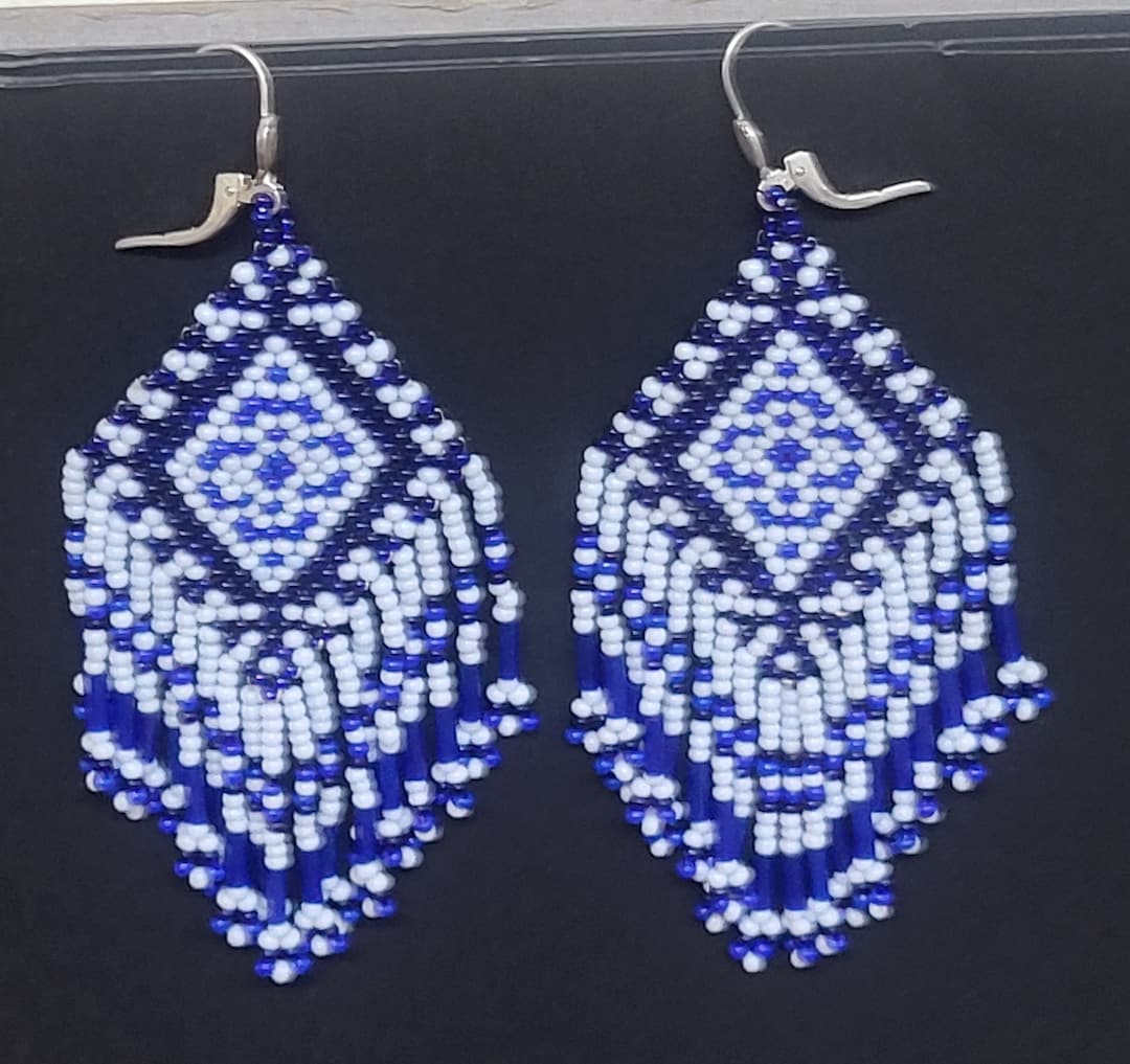 Native American Beaded Ear Dangles. Glass Seed Beads. Affiliated With ...