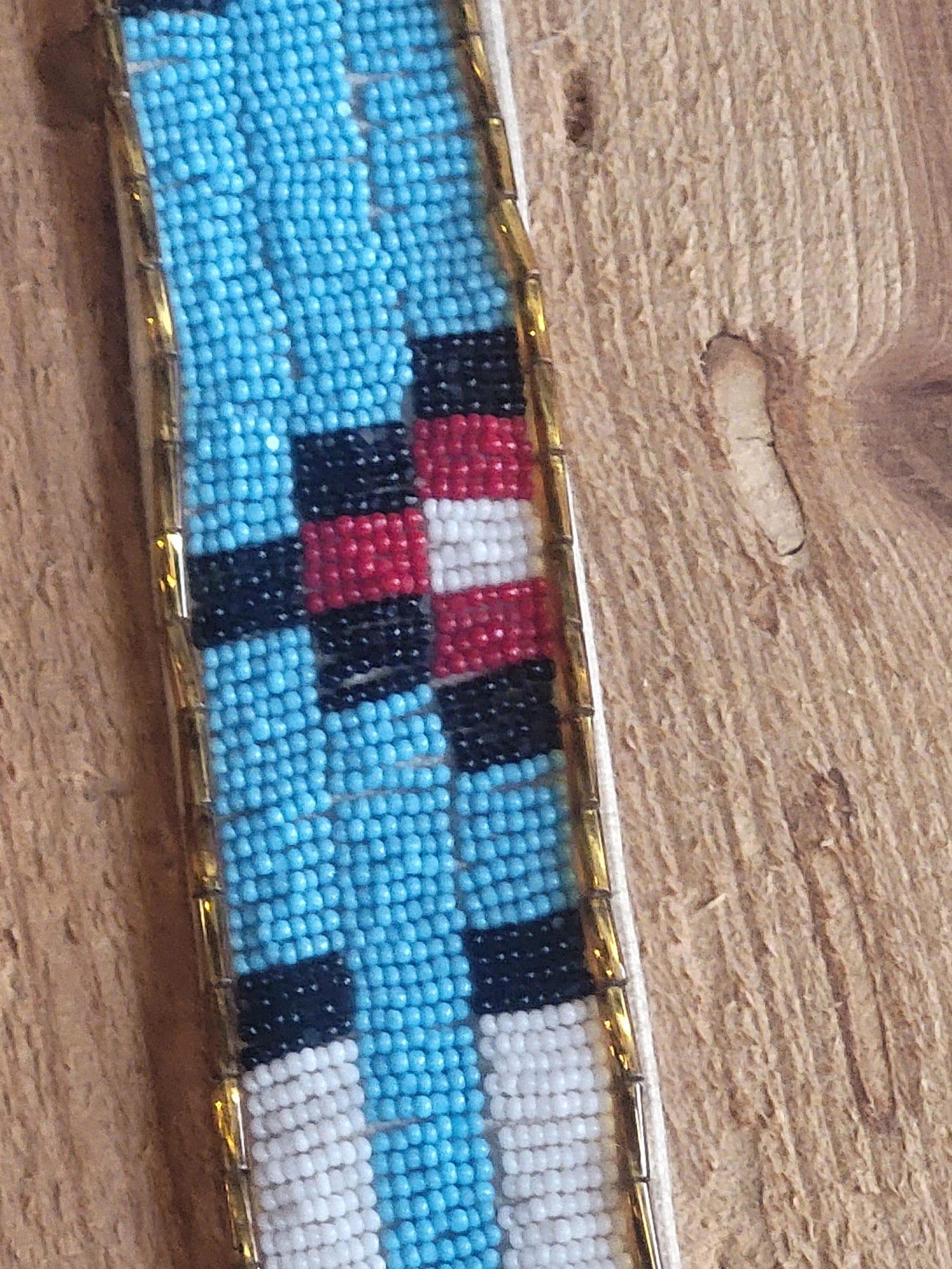 Vintage Hand Made Native American Hat Band. Beaded With Glass Seed ...