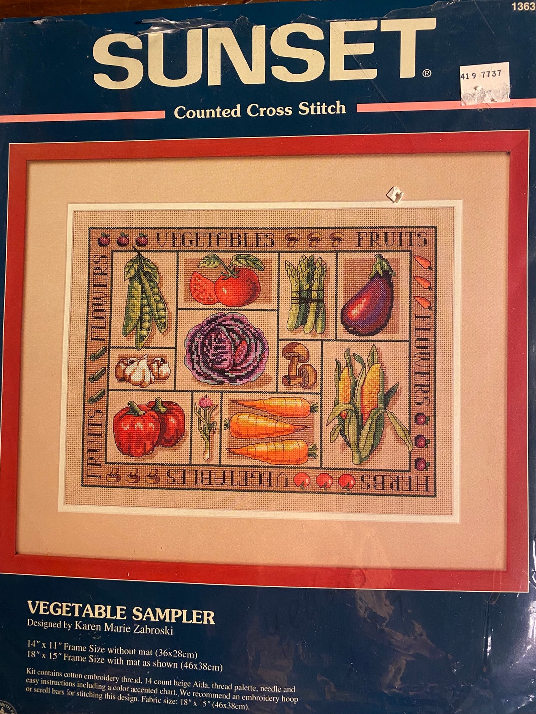Vegetable Sampler - Sunset Stitchery Cross Stitch Embroidery Kit ...