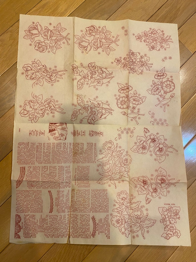 11 Sheets Vintage Iron on Transfers Ready to Paint - Etsy