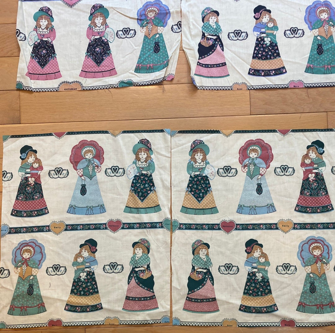 Victorian Dolls Fabric Panel - Block Has 2 - 15" X 18" Ready to Sew ...