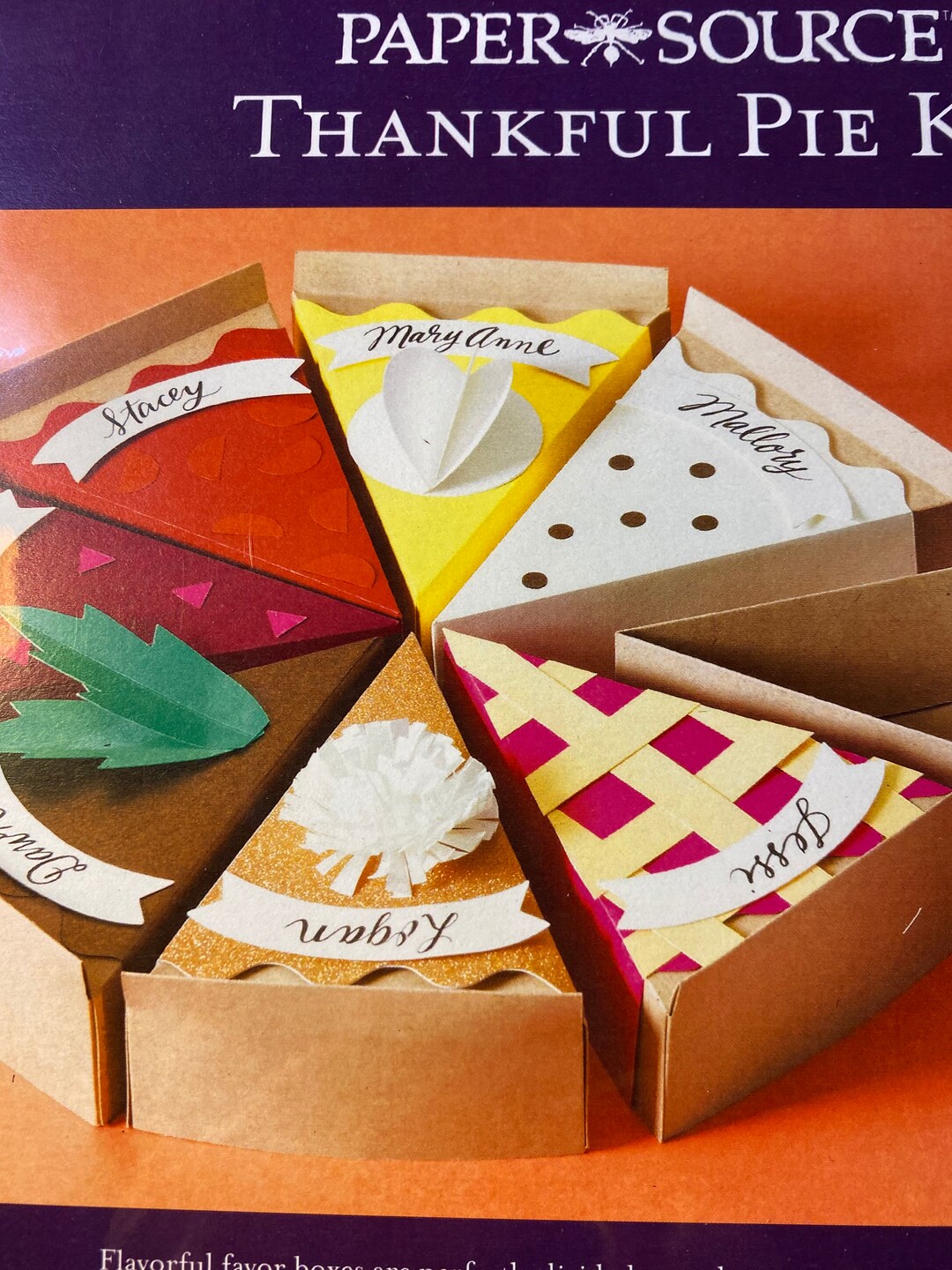 Paper Source - Thankful Pie Kit Gift Favor Boxes DIY - Paper Crafting ...
