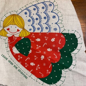 ANGEL Christmas Fabric PANEL, 2 Angels Ready to Sew Into Ornaments ...