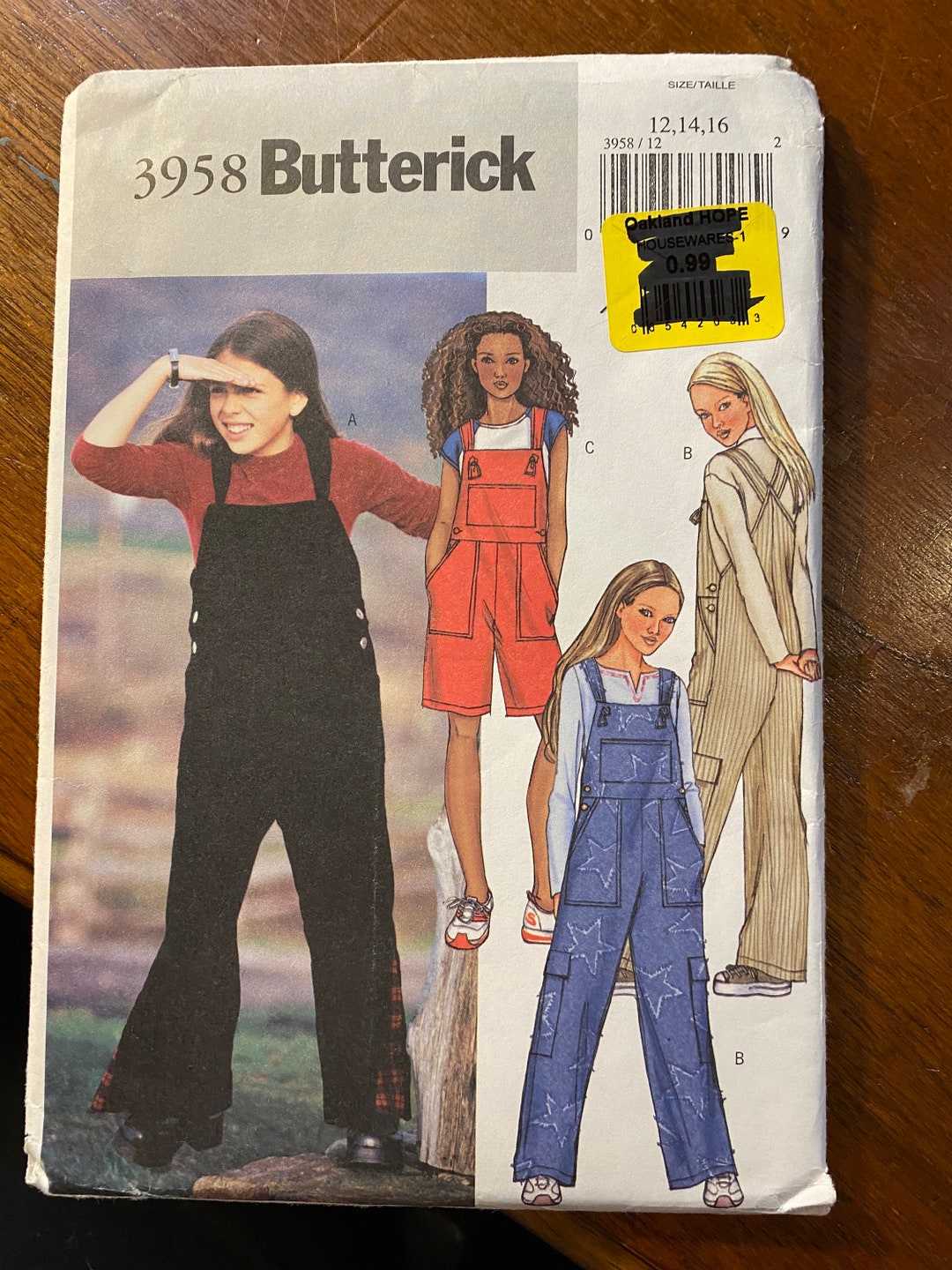 Girl's Overalls (coveralls) Play-wear Pants, Butterick 3958 Pattern ...