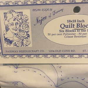 Nojae of Fairway - Parasol Lady Quilt Blocks 6 Pre-stamped Ready to ...