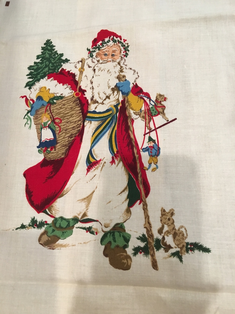 SANTA Claus Christmas Fabric Panels 5 8 X 10 - Etsy