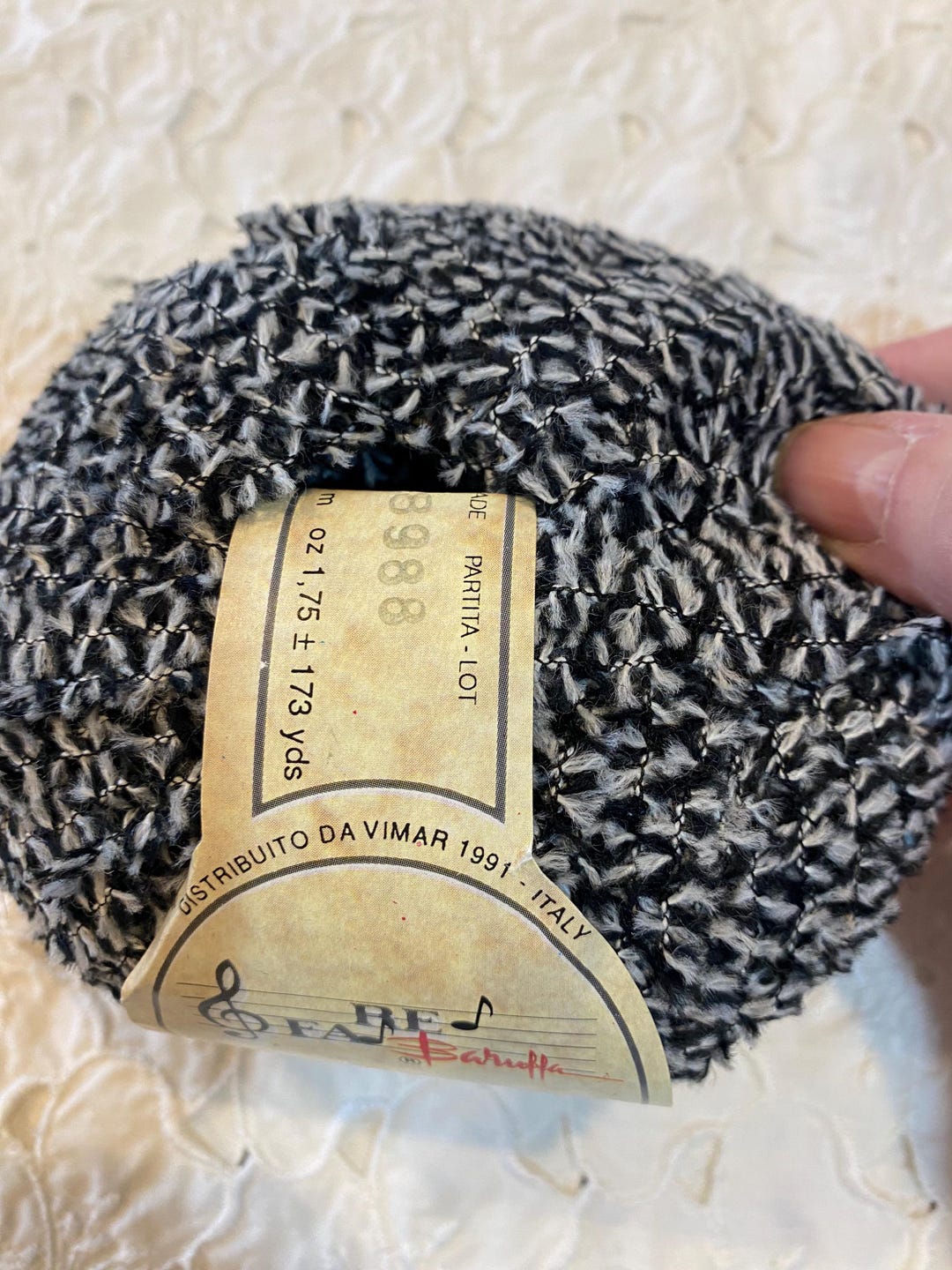 Black / White Yarn - New - Lula - Zegna Baruffa - 50g - 45% Wool / 45 ...