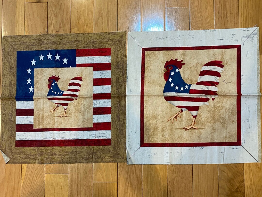 American Rooster / Hen / Chicken Farm Animal Fabric PANEL 2 Pictures ...