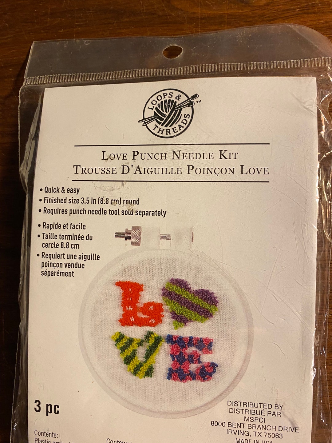 Love Punch Needle Kit - Needlepunch Embroidery Kit - Loops & Threads ...