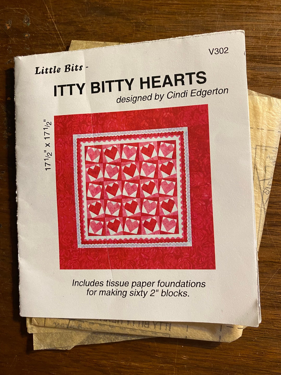 QUILT Itty Bitty Hearts Paper Foundation Pieced Pattern Quilting ...