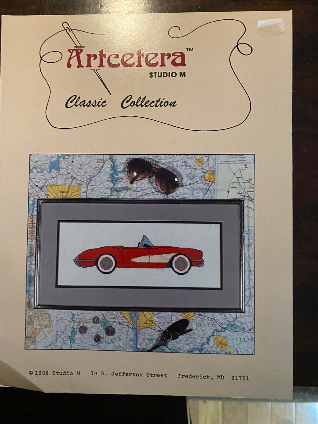 1960 Corvette Antique Cars - Transportation Automobile - Counted Cross ...