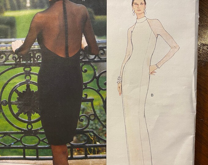 Vera Want Dress With Sheer Back / Sleeves Vogue American Designer 1908 ...