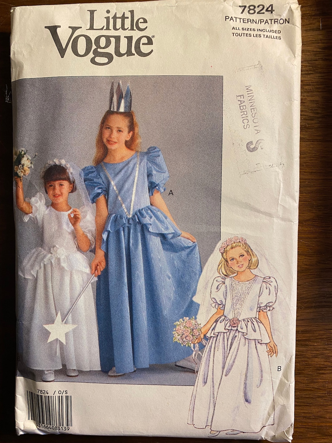 Princess for Girl Child - Little Vogue 7824 Pattern Sizes 4 to 14 ...