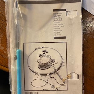 Susan Bates Petticoat Punch Adjustable Embroidery Need Set Embroidery ...