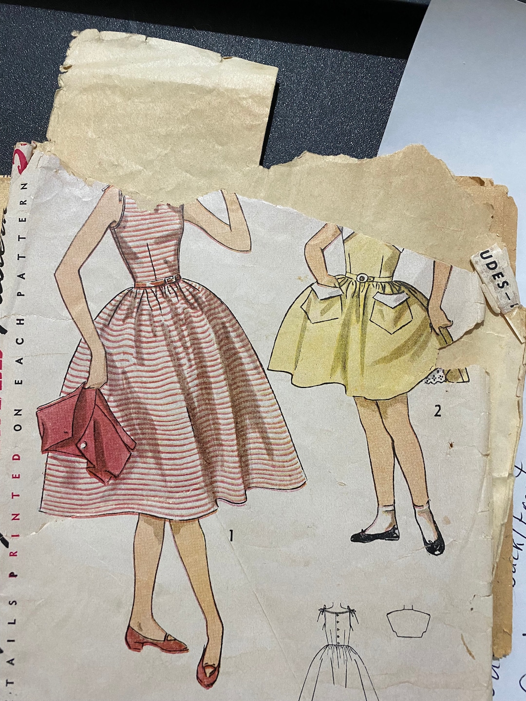 Child's / Girl's Dress With Bolero - Vintage Simplicity 3835 Pattern ...