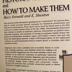 Historic Costume and How to Make Them Fashions Replicate Mary Fernald ...