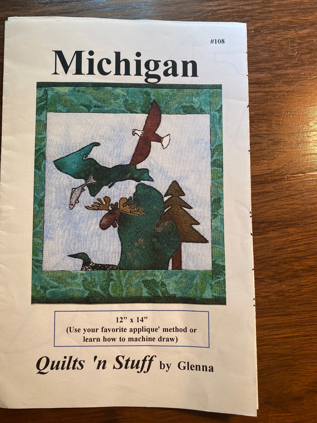Michigan State Map Quilt Pattern - Glenna - Applique and Pieced Wall ...