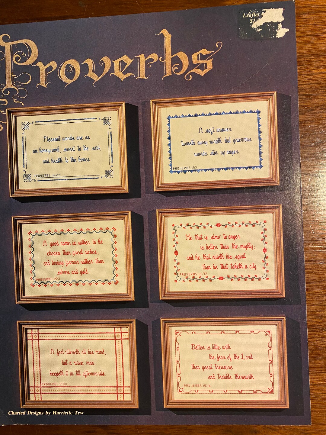 Proverbs Biblical Verses Harriette Tew Counted Thread Cross Stitch ...