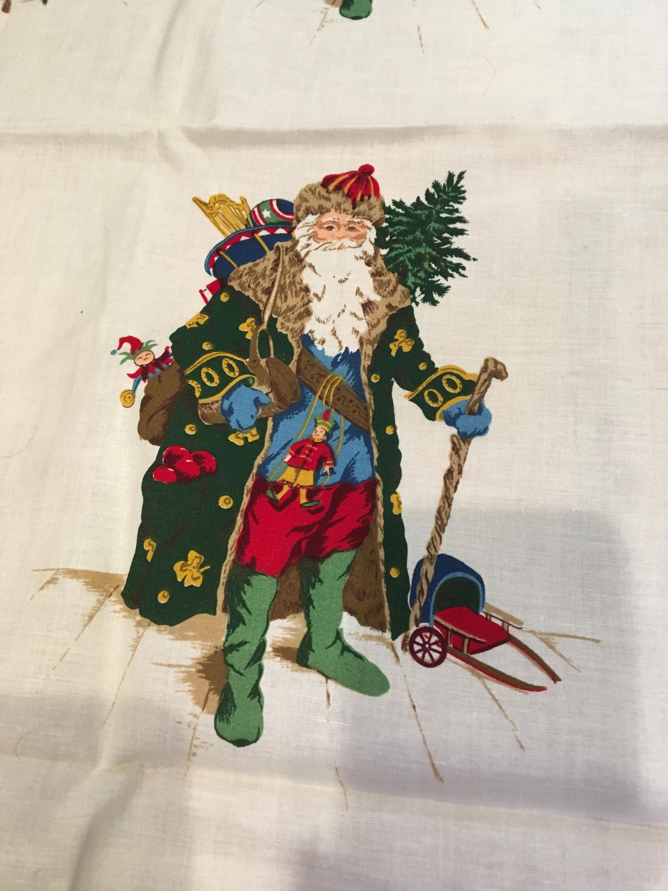 SANTA Claus Christmas Fabric Panels 5 8 X 10 - Etsy