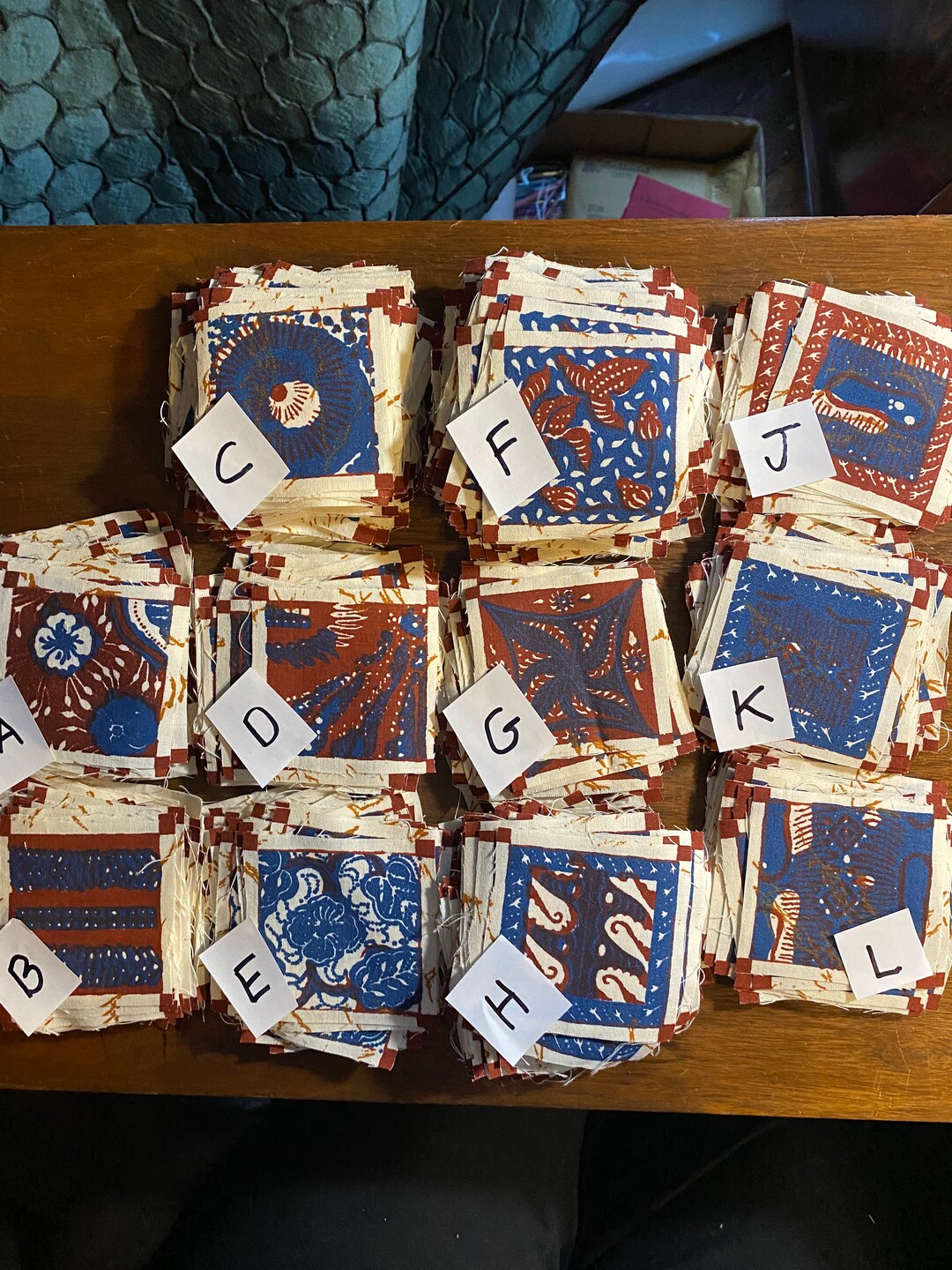 35 Squares Quilt Fabric Block Pieces 3" Squares From Vintage Fabric ...