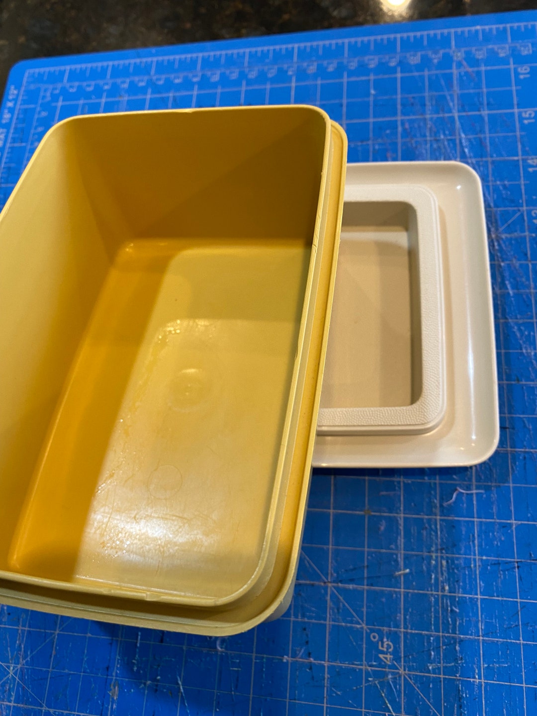 Tupperware Vintage Butter Container / Dish / Holder - Gold With Cream ...