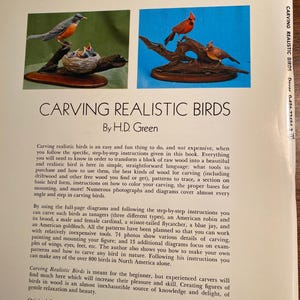 Carving Realistic Birds - H D Green 1977 - Woodcarving Techniques ...