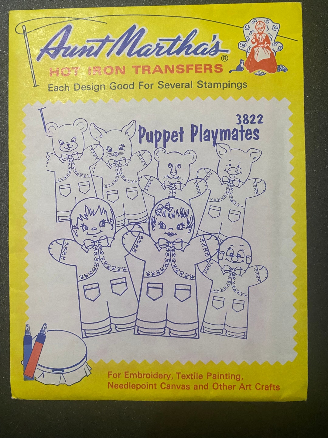 Aunt Martha's Hot Iron Transfers 3822 - Puppet Playmates / Dolls ...