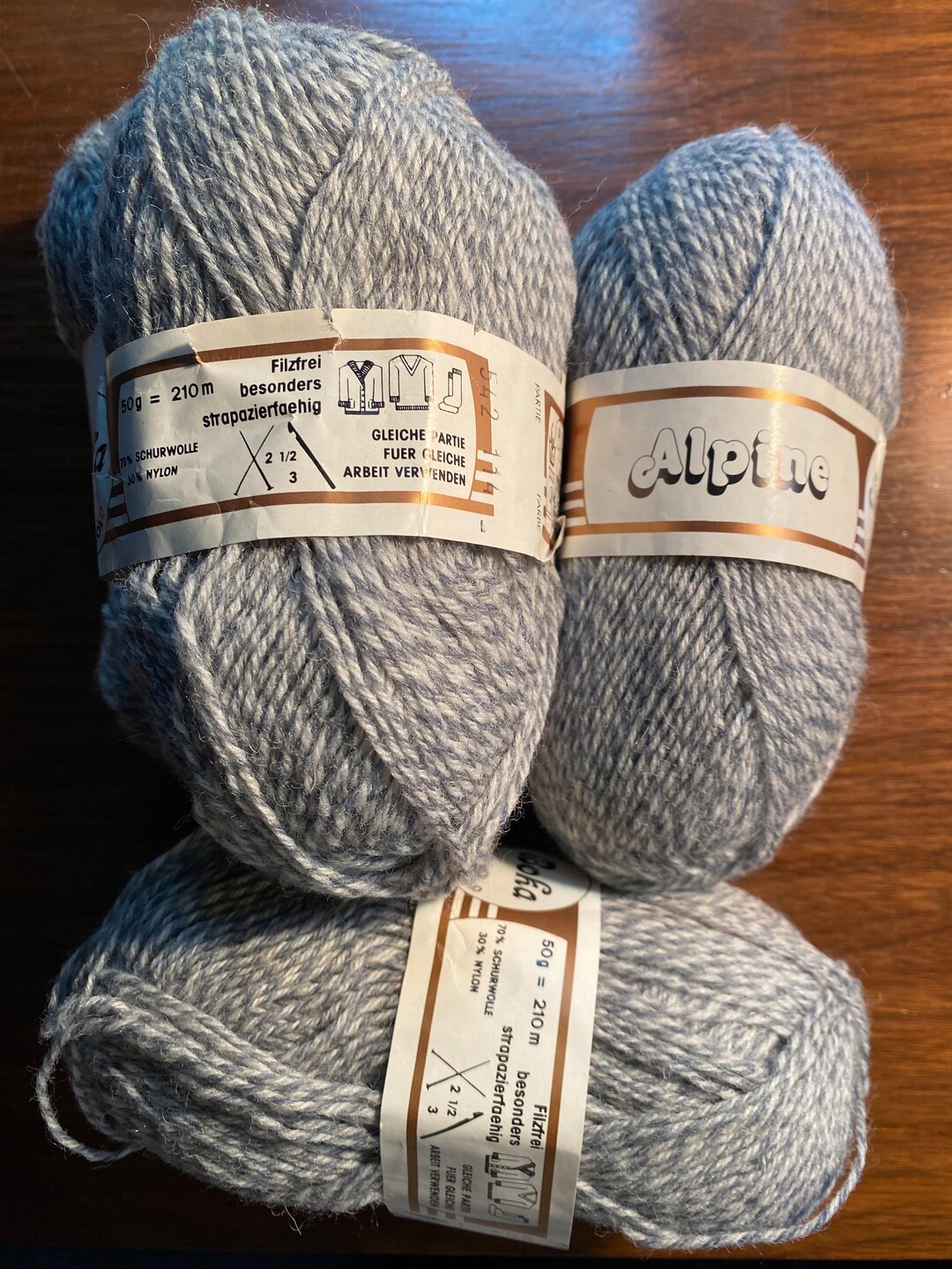 Alpine Boka Knit / Crochet Yarn Fine - Light Grey - 50g 200m - 70% Wool ...