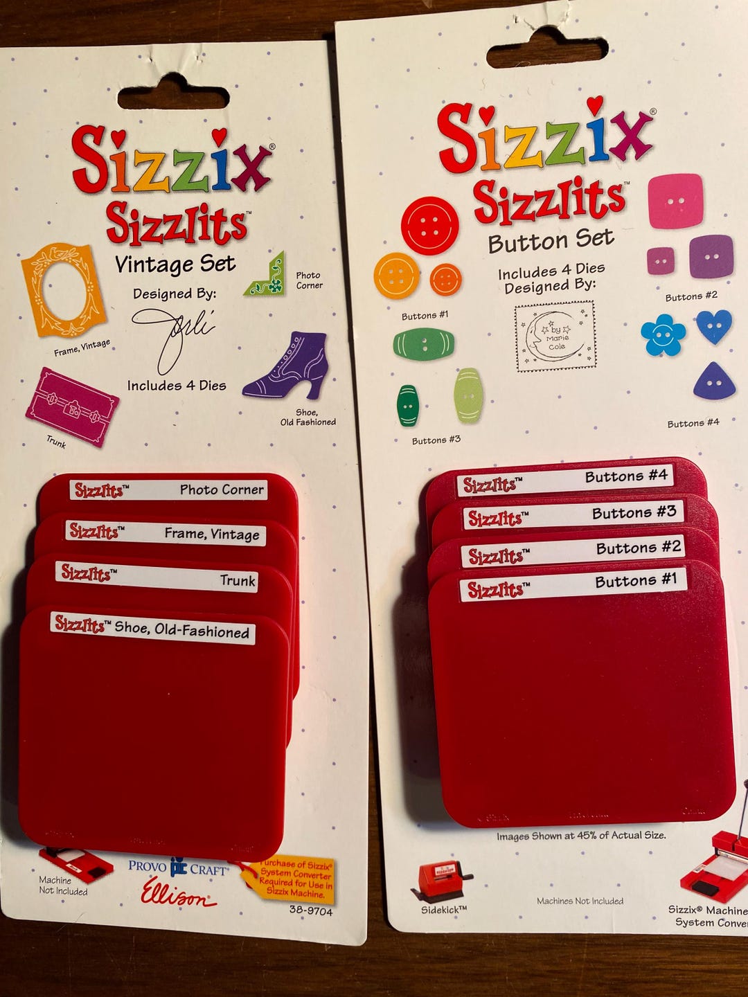 Die Set Pick Buttons Shoe Frame Sizzix Sizzlits for Roller Machine ...