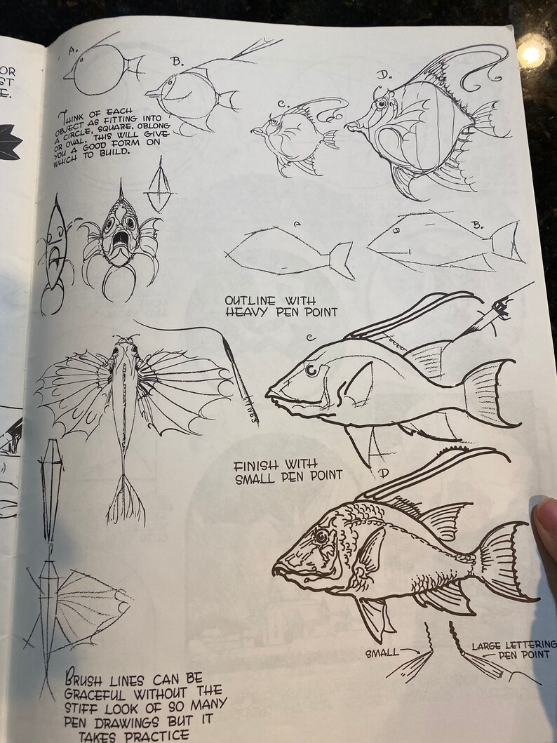 Drawing Simplified Pen Pencil Brush Charcoal Gene Franks - Etsy
